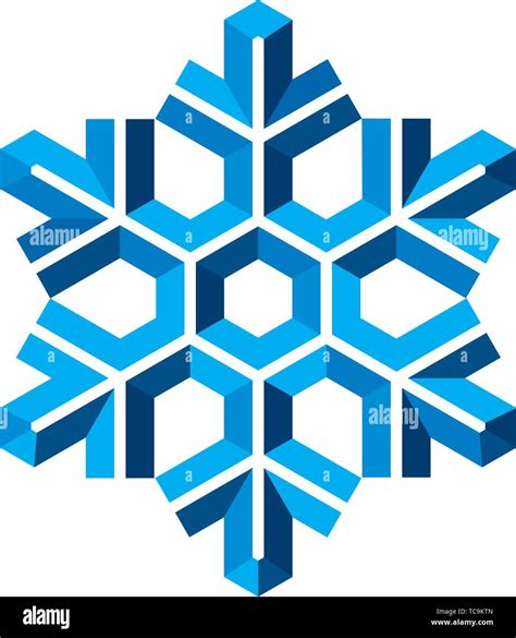 Vector Illustration Frozen Snowflake Icon In Blue Tones Isolated