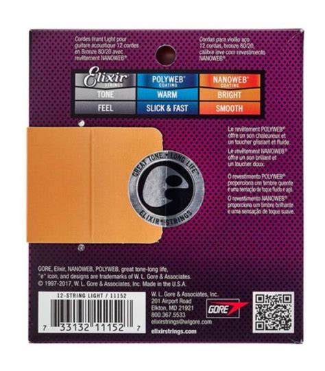 Cuerdas Elixir Guitarra Acústica Nanoweb 8020 Bronze 10 47 11002