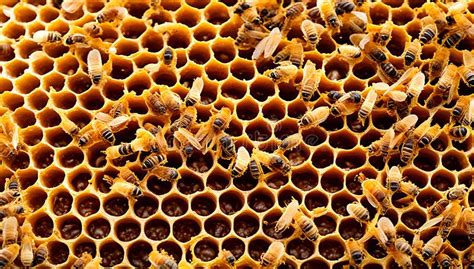 A Honeycomb Structure Showcasing The Intricate Hexagonal Cells Filled