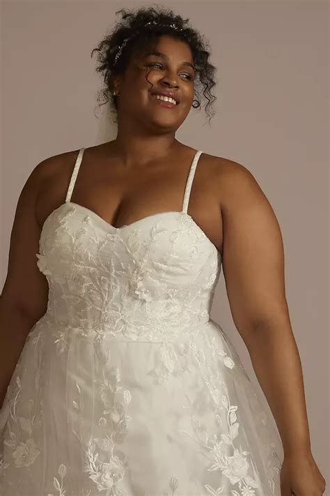 3d Floral Applique Corset Bodice Wedding Dress Davids Bridal