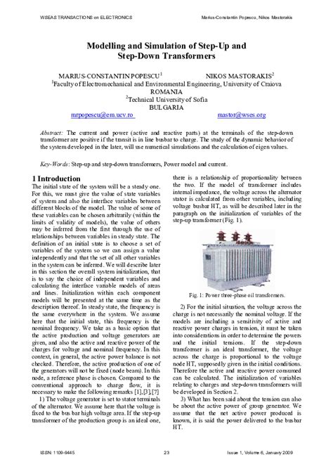 Pdf Modelling And Simulation Of Step Up And Step Down Transformers