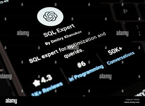 Sql Expert Custom Gpt Seen In Gpt Store On The Screen Of Smartphone
