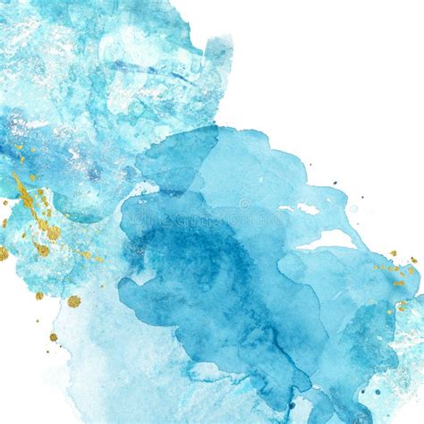 El Fondo Del Extracto De La Acuarela Con El Azul Y La Turquesa Salpica