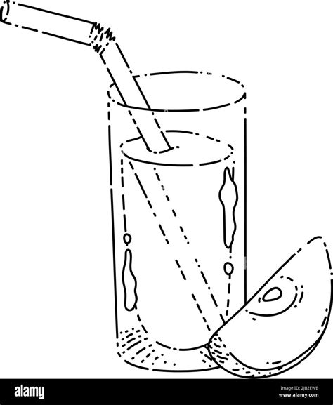 Apple Juice Glass Sketch Hand Drawn Vector Stock Vector Image And Art Alamy