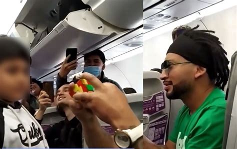 El niño más veloz sorprendió a pasajeros de un avión al armar un cubo rubik en solo siete