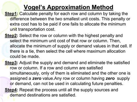 Lecture 7 Transportation Problem Finding Initial Basic Feasible Solution