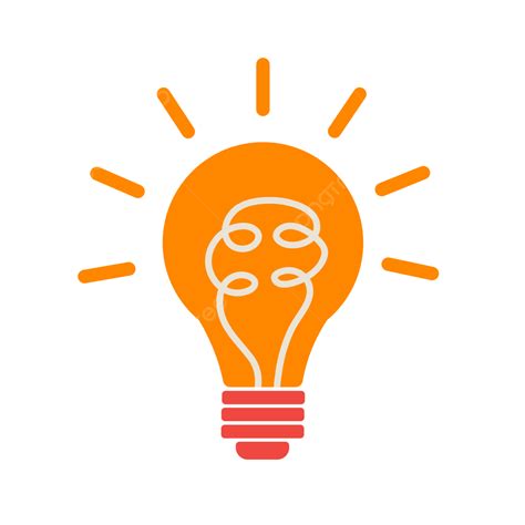Gambar Ikon Bola Lampu Sebagai Simbol Ide Listrik Penemuan Ide Png