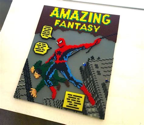 3D Amazing Fantasy Spider Man Perler Bead Pixel Pop Art Etsy Perles