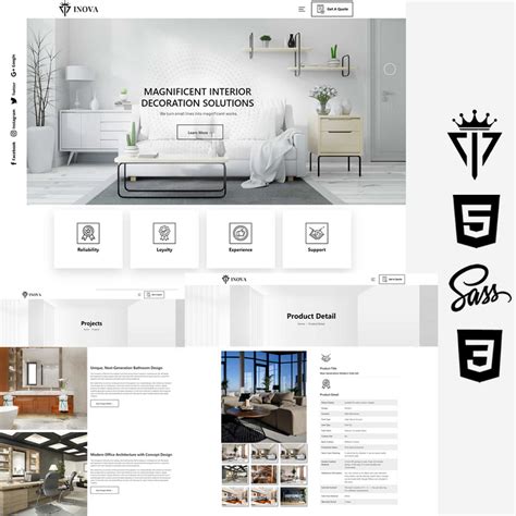 inova interior and furniture manufacturing html5 css3 theme website