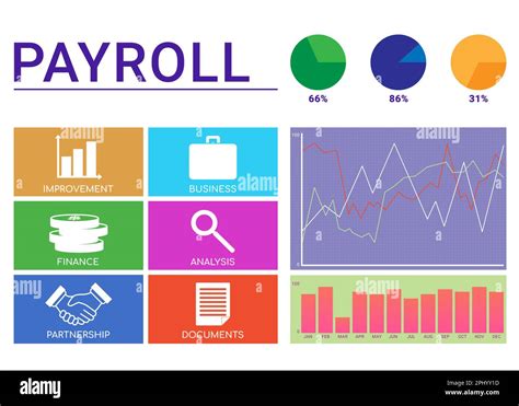 Payroll Concept Illustration Of Business Icons Graphs And Circle