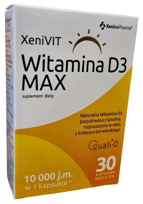 XenicoPharma XeniVIT Witamina D3 MAX 10000 30 kapsułek Witaminy