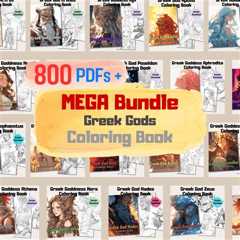 Greek Gods Coloring Book Collection Funny Print For You