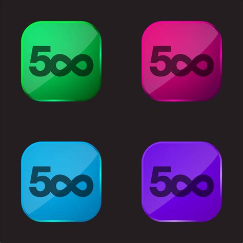 500px Four Color Glass Button Icon Free Stock Vector Graphic Image