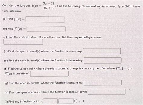 Solved Consider The Function F X 8x 33x 17 Find The