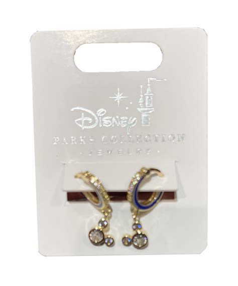 Disney Hoop Earrings Mickey Mouse Icons Navy