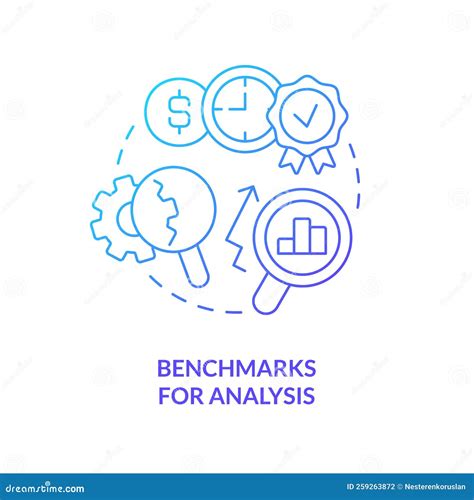 Benchmarks For Analysis Blue Gradient Concept Icon Stock Vector