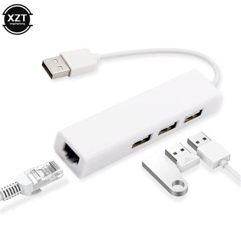 Usb Ethernet Usb Hub To Rj45 Lan Network Card 10 100 Mbps Ethernet Adapter For Mac Ios Laptop Pc