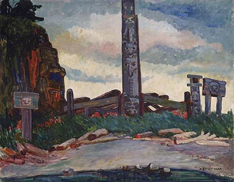 Totem By The Ghost Rock Oil On Canvas 1912 Emily Carr Canadian Art