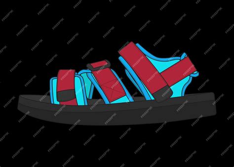 Premium Vector Sandal Vector Illustration With Black Background
