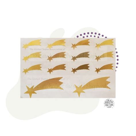 Gold Comet Star Stickers Cgsusa