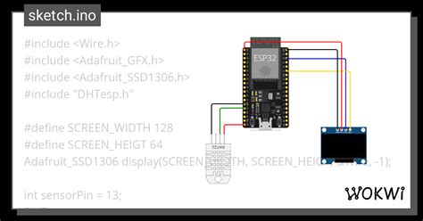 Oled DHT22 Virtual Wokwi ESP32 STM32 Arduino Simulator
