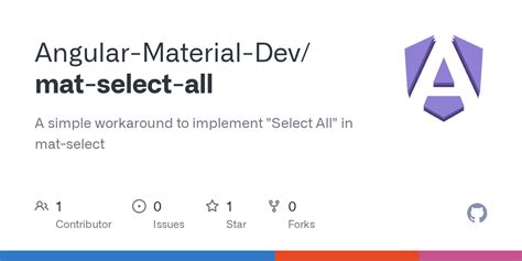Github Angular Material Devmat Select All A Simple Workaround To