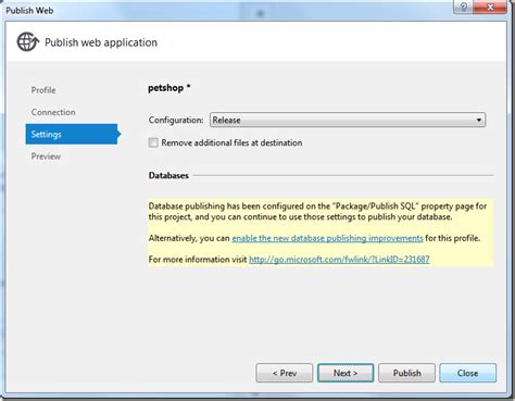Database Settings In The Vs Publish Dialog Net Blog