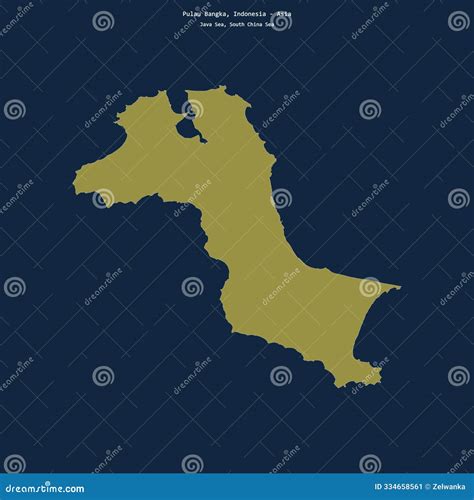 Shape Of Pulau Bangka Indonesia Yellow Stock Illustration