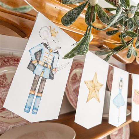 Christmas Nutcracker Banner Printable Nutcracker Christmas Etsy