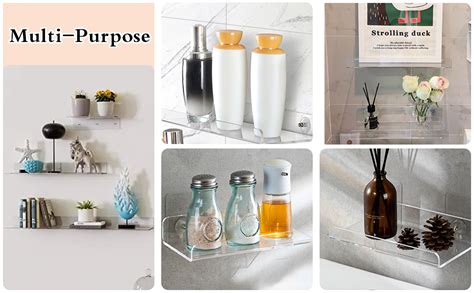 Megavow Pcs Transparent Acrylic Floating Shelf No Drill X Mm U