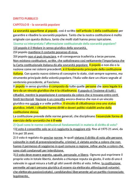 Capitolo 8 Del Manuale Corso Di Diritto Pubblico Sintesi Del Corso Di