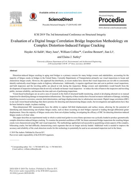 Pdf Evaluation Of A Digital Image Correlation Bridge Inspection