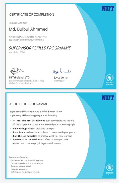Bulbul Ahmmed Hehim On Linkedin I Have Successfully Completed Wfp