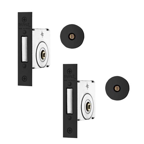 Fechadura Par Trava Tetra Auxiliar 140 R68 Roseta Redonda Preto Fosco