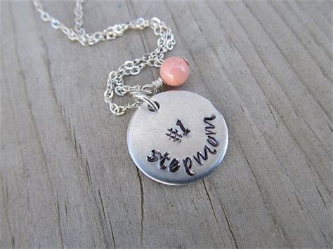 Stepmom Necklace T For Stepmom Hand Stamped Necklace 1 Stepmom And