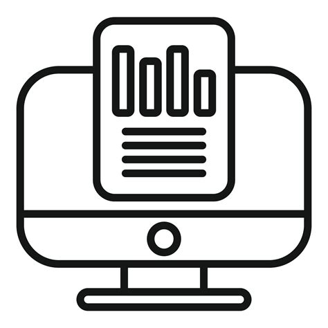 Pc Market Data Icon Outline Vector Business Research Vector Art At Vecteezy