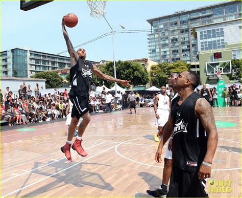 Chris Brown Plays Basketball At The Bet Experience Fan Fest Photo