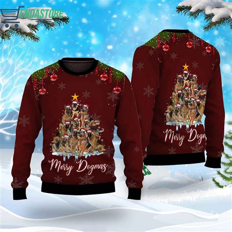 German Shepherd Merry Dogmas Ugly Christmas Sweater