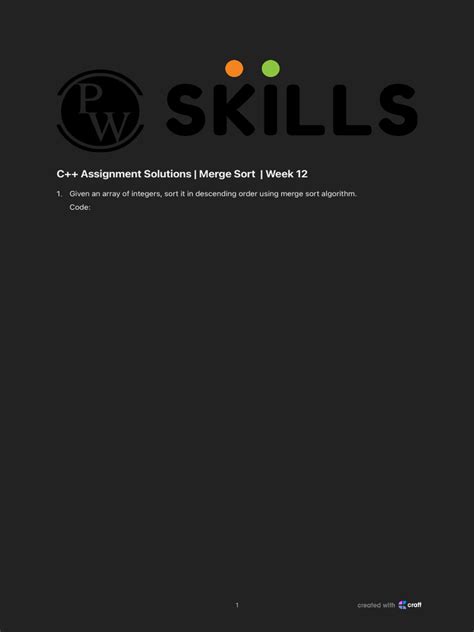 advance sorting 1 assignment solutions pdf