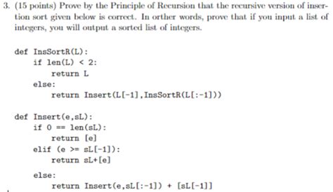 Solved Points Prove By The Principle Of Recursion Chegg Com