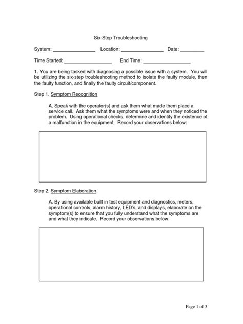 Six Step Troubleshooting Procedure Pdf Troubleshooting Cognition
