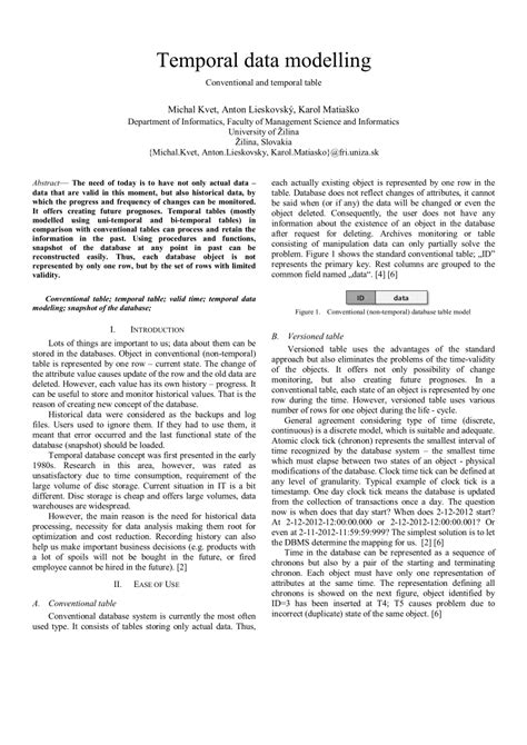 Pdf Temporal Data Modelling