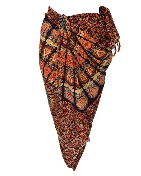 Ska Boho Summer Circles Mandala In Flowers Sarongs With Tassels Ska