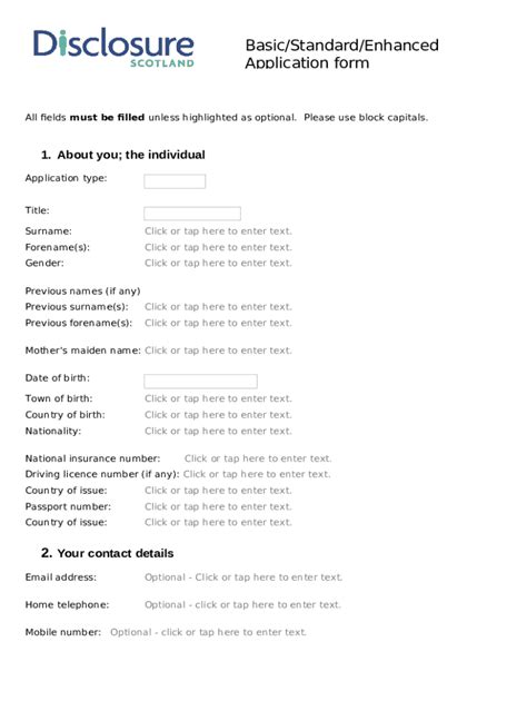 Basic Disclosure Application Doc Template Pdffiller