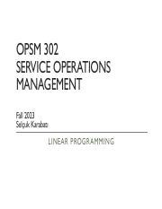 Optimizing Operations Linear Programming Essentials Course Hero