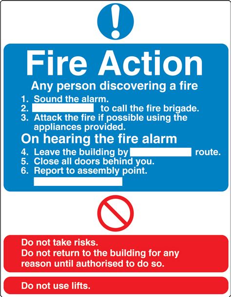 Fire Action Safety Signs Fire Signs Signs Notices And Barriers