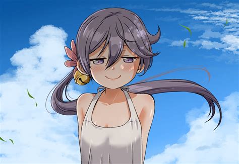 Safebooru 1girl Akebono Kantai Collection Arms Behind Back Bell