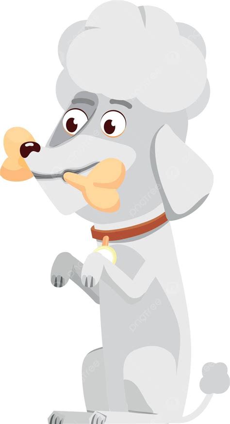 可愛的卡通小狗人物白色貴賓犬與骨頭 向量 动物 對待 背景向量圖案素材免費下載，png，eps和ai素材下載 Pngtree