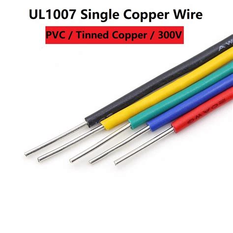 Ul1007 Single Core Copper Wire 26 24 22 20 18 Awg Pvc Insulation Solid