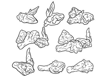 Premium Vector Vector Fried Chicken Breast Wings And Leg Cartoon